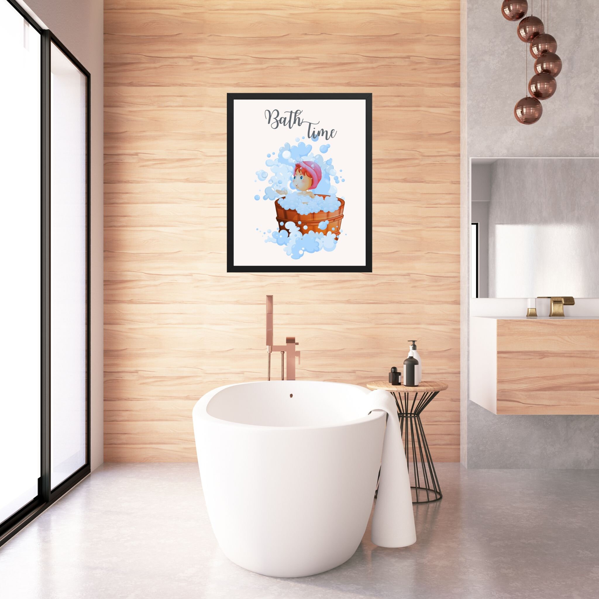Bath Time Bubbles, Whimsy Bathroom Art, Kids Bathroom Art, Bath Time ...
