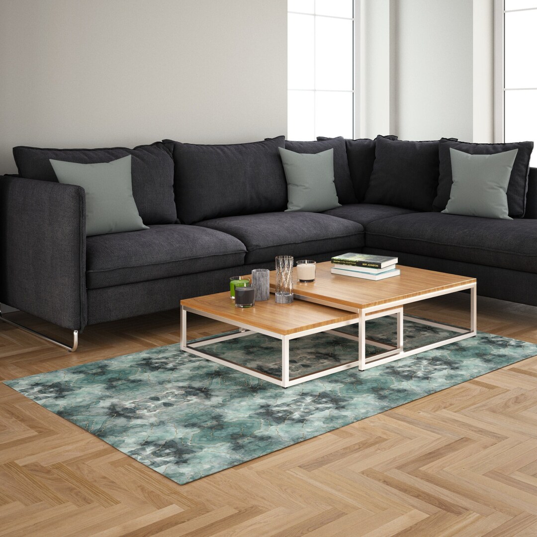 Green Chroma Area Rug, Green Abstract Area Rug, Designer Living Room ...