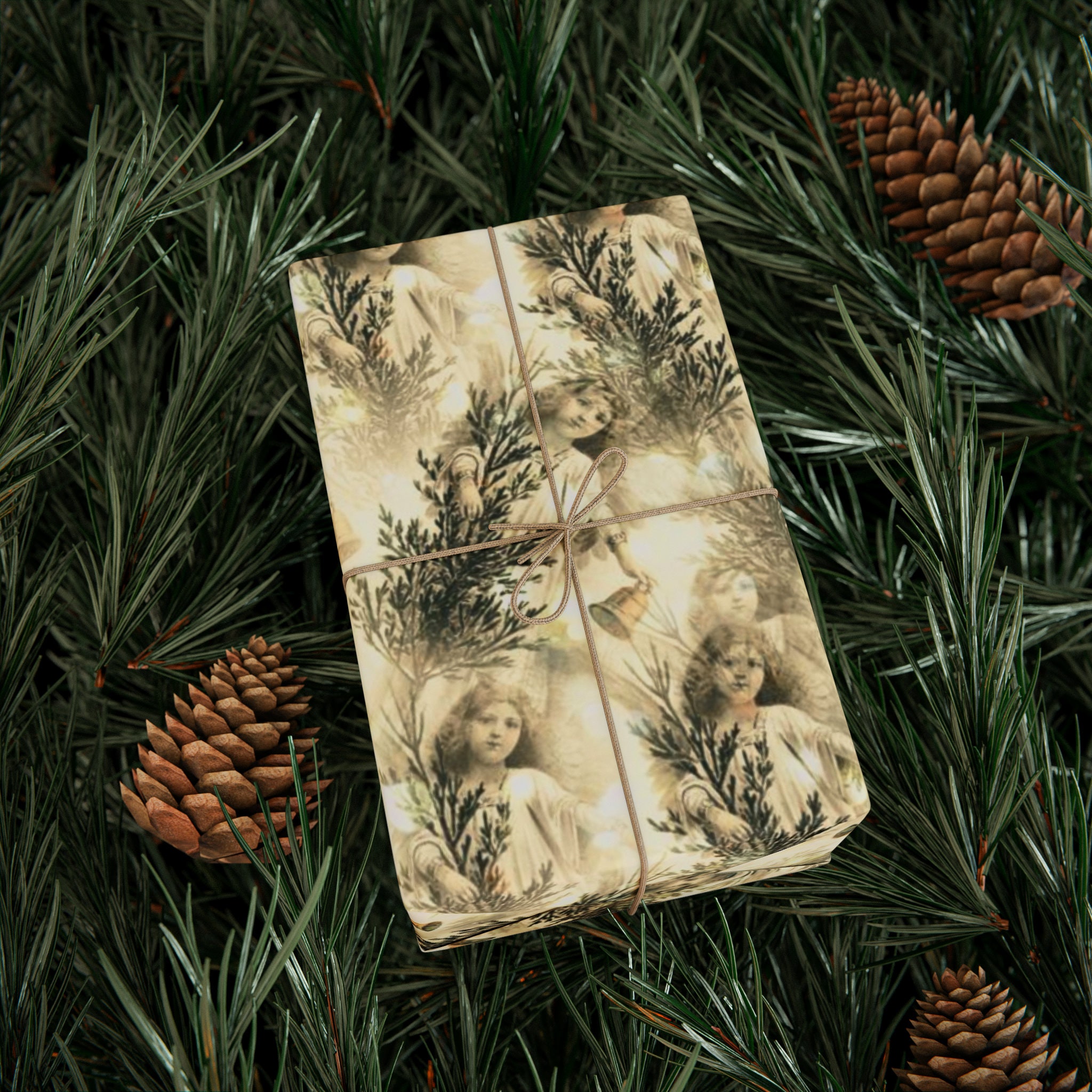 Hidden Angel Wrapping Paper, Christmas Angel Wapping Paper, Vintage ...