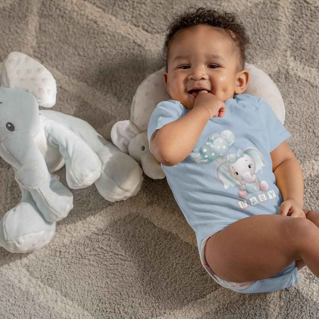 Baby Elephant Jeresy Baby Bodysuit, Elephant Theme Clothes, Elephant ...