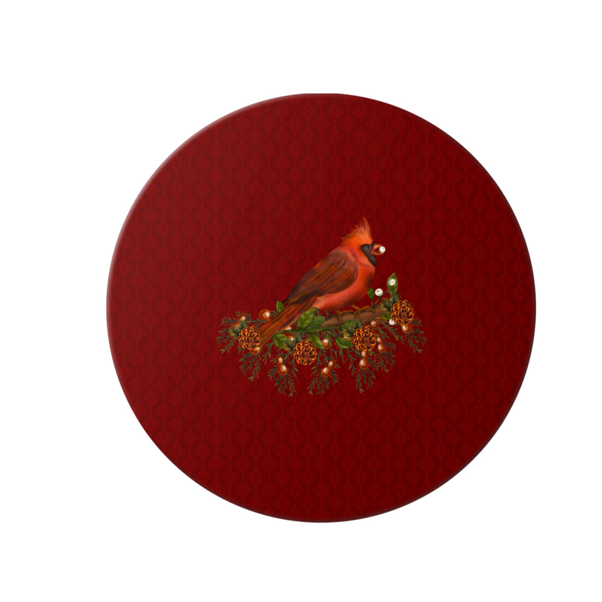 Red Bird Tablecloth, Lace Pattern Table Linens, Red Cardinal Tablecloth ...