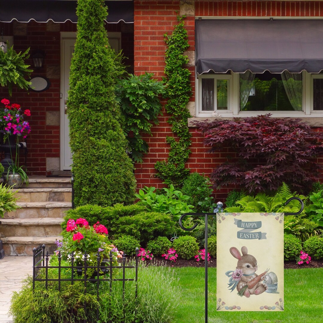 Happy Easter Bunny House Garden Banner, Happy Easter Banner, House Flag ...