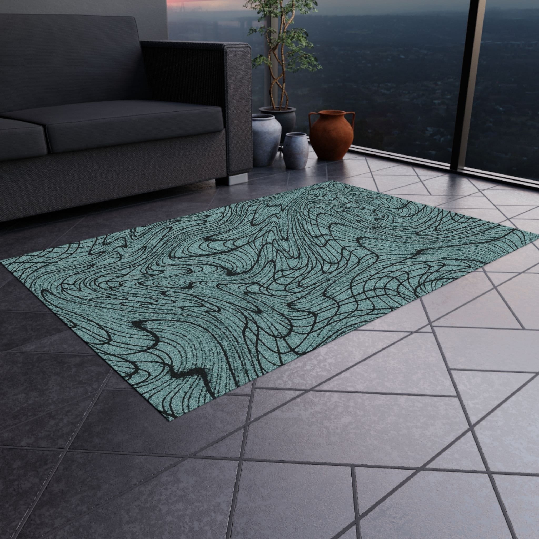 Radiant Mint, Green Abstract Area Rug, Rugs for Bedroom Aesthetic ...