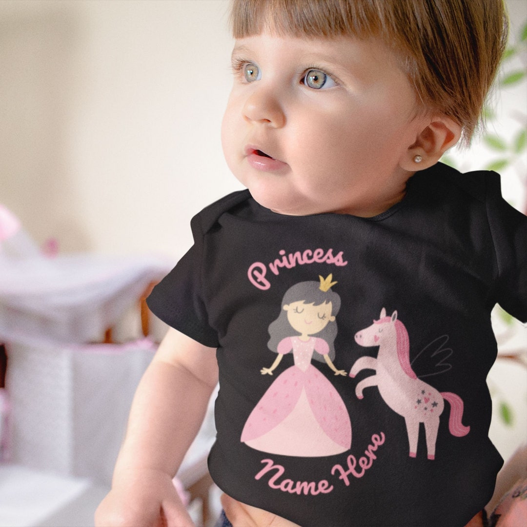 Custom Princess and Unicorn Baby Bodysuit for Girl, Personalized Girls ...