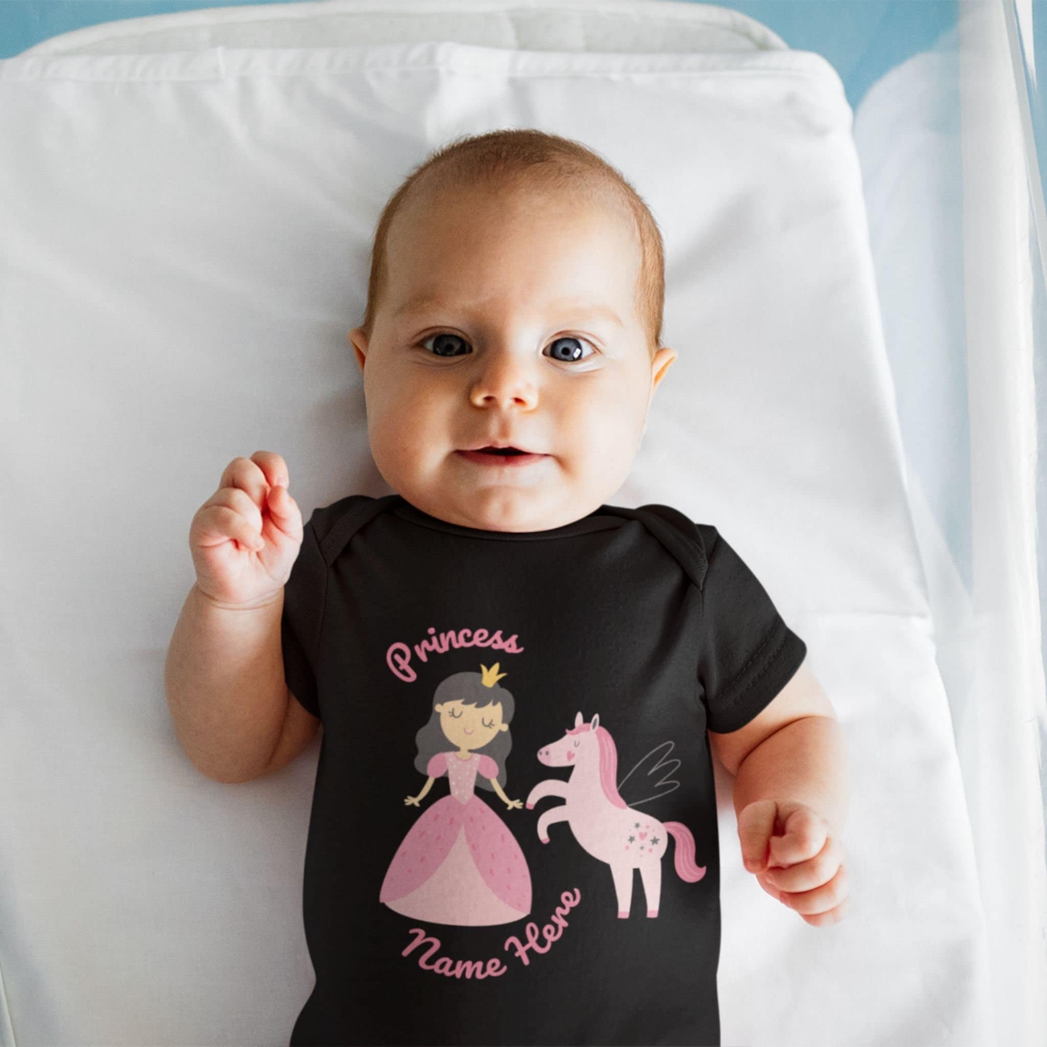 Custom Princess and Unicorn Baby Bodysuit for Girl, Personalized Girls ...