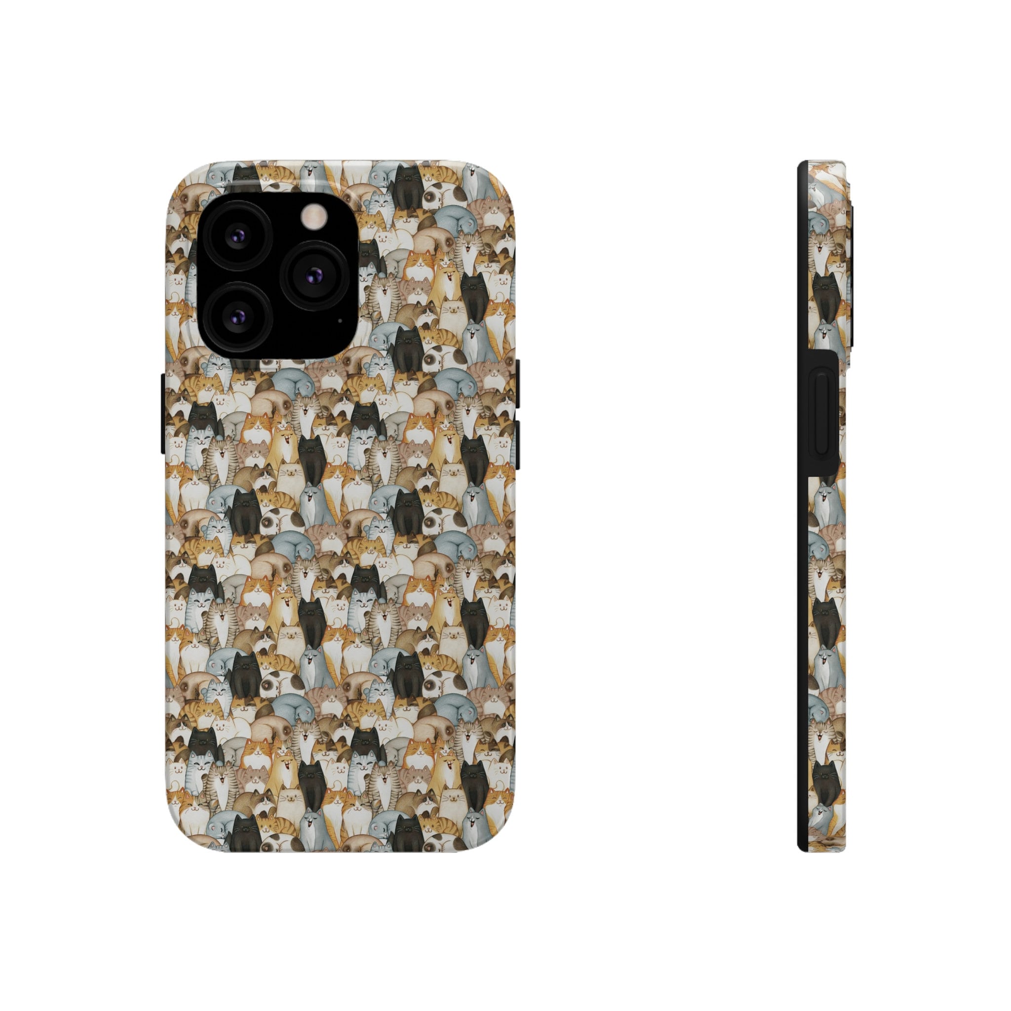Cat Craze Tough Cell Phone Case, Cute Cats Cell Phone Case Black Cats ...