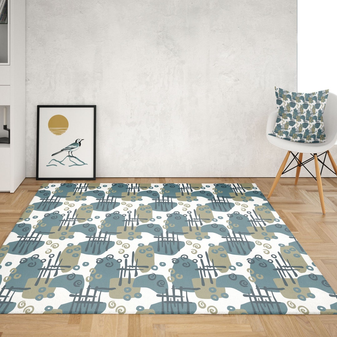 Urbane Squiggles Area Rug, Modern Boho Area Rug for Living Room, Rugs ...