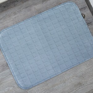 Blue Geometric Memory Foam Bath Mat: Non-slip Microfiber Rug - Etsy