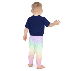 Pastel Halftone Kids Leggings, Pastel Rainbow Colorful Toddler Leggings ...