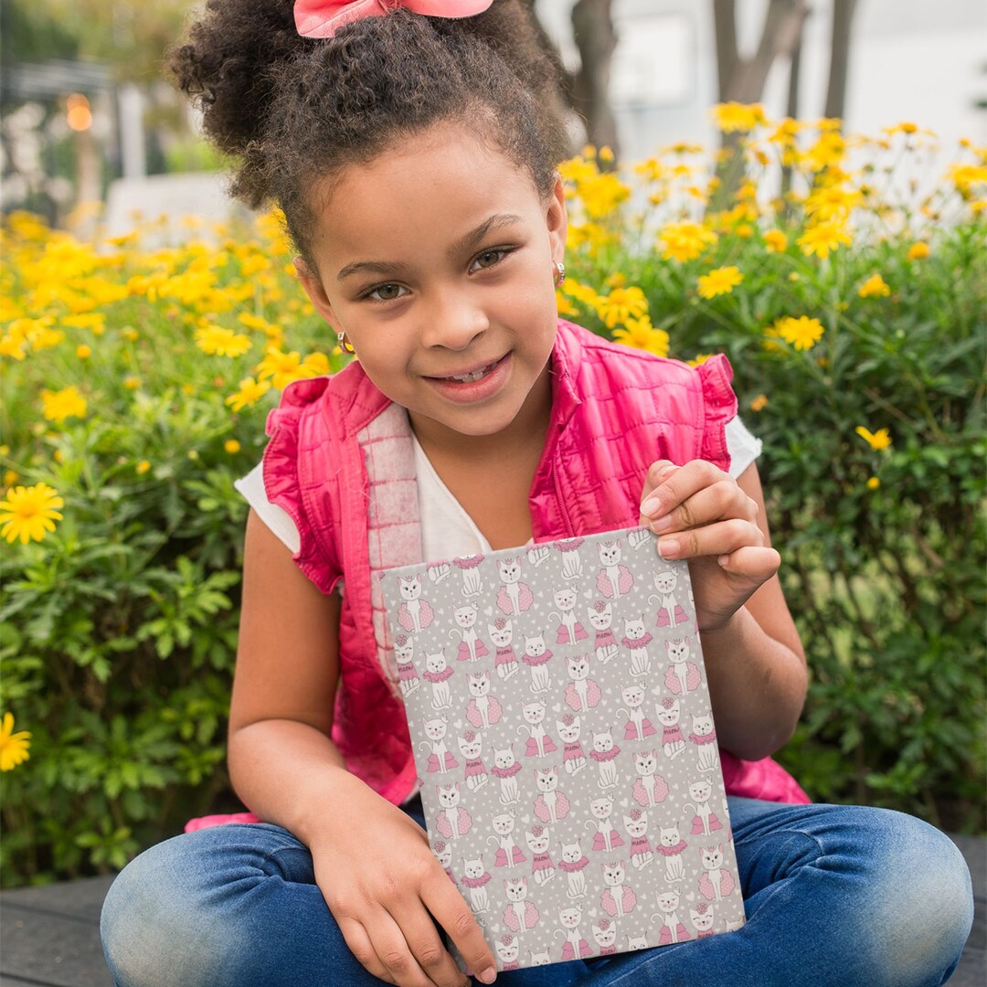 Pink Empress Kitty Rule Lined Journal, Grey and Pink Hardcover Lined ...