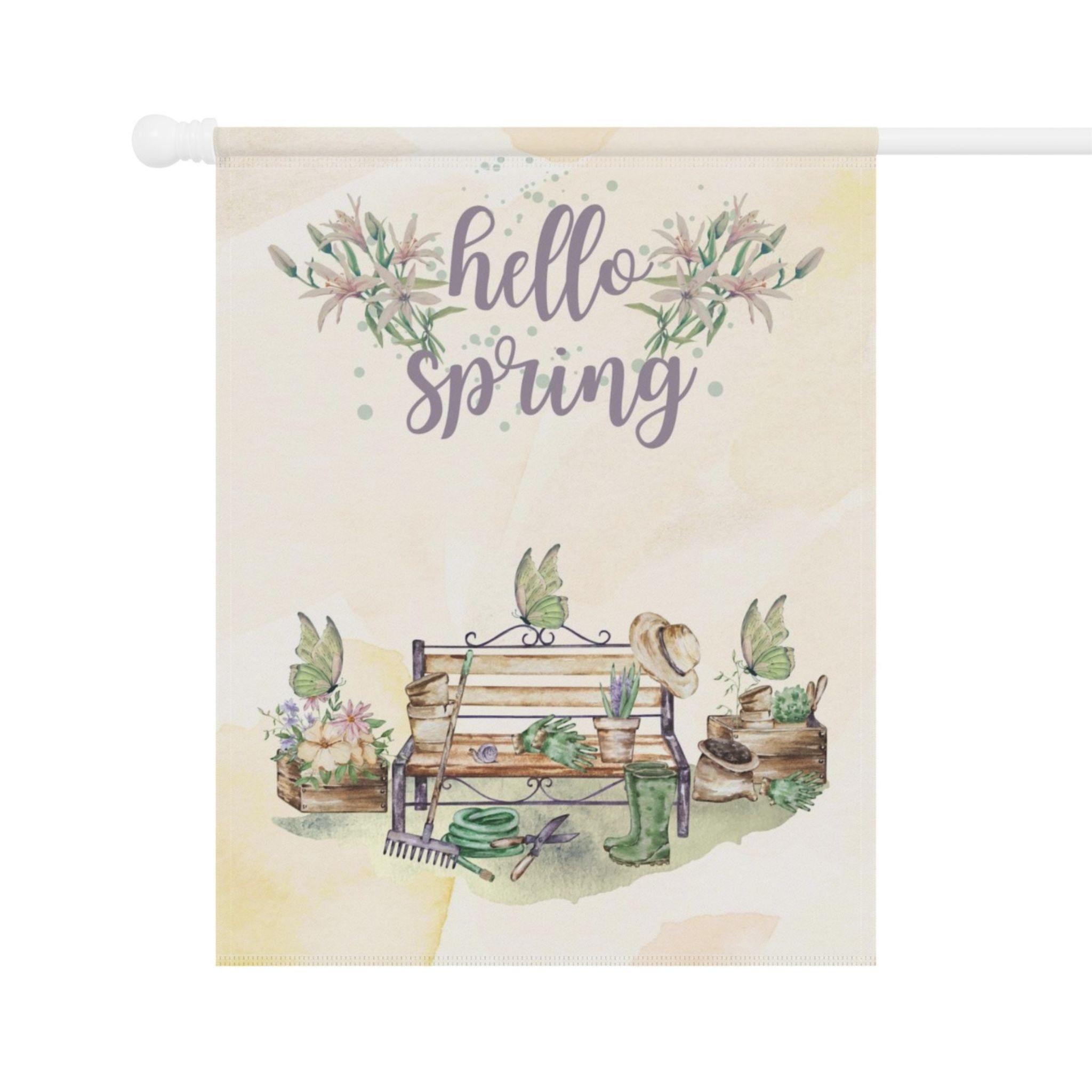 Springtime Greetings, Hello Spring, Garden Spring Flags, House Flag ...