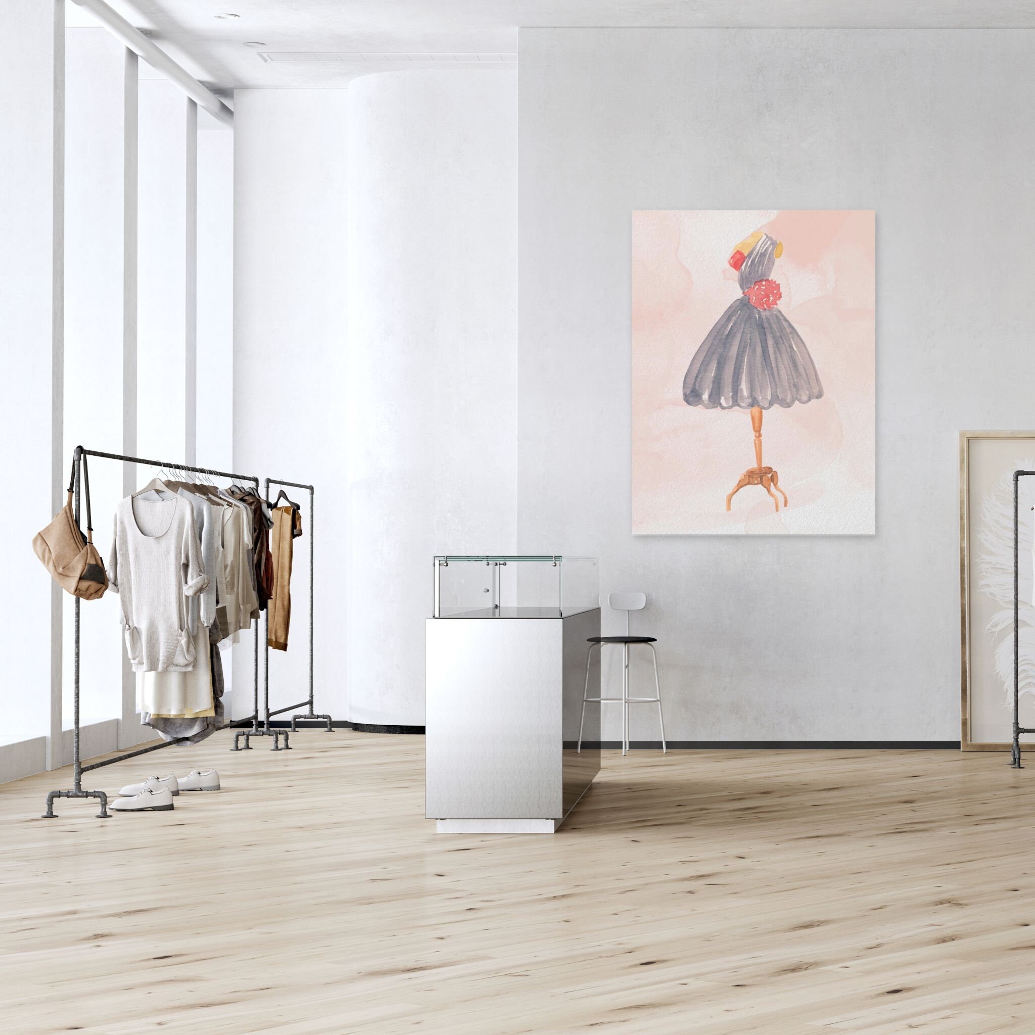 Dresstique, Framed Fashion Art, Dress Form Art, Fashionista Artwork ...