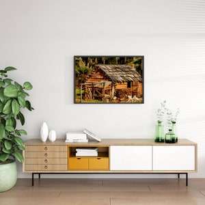 Woodland Shanty Framed Art Log Cabin in the Woods With Dog Wall Art ...