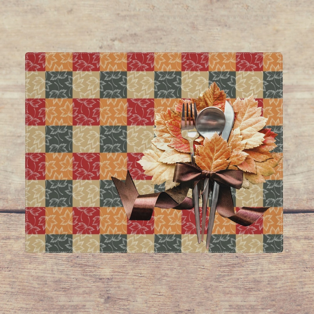 Holiday Leaves, Thanksgiving Cloth Placemats, Retangle Placemat ...