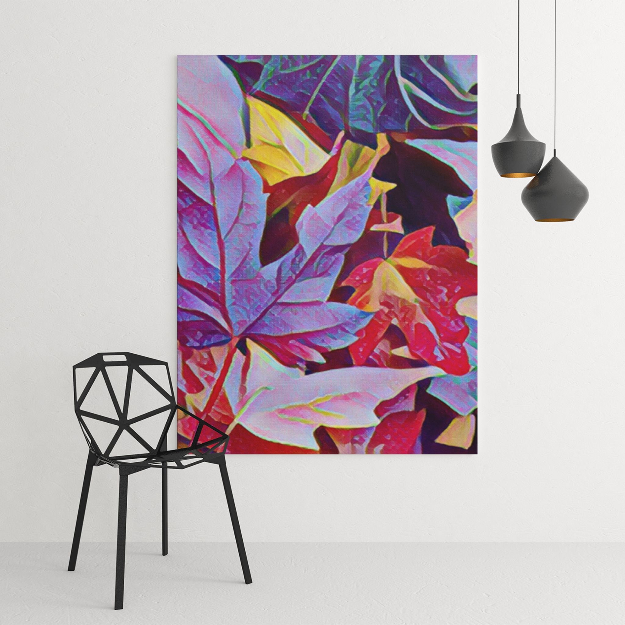 Abstract Leaves Printable, Abstract Color Leaves, Abstract Botanical ...