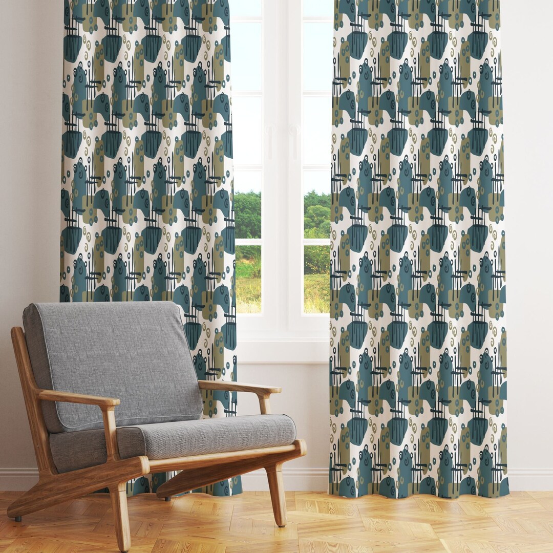 Urbane Squiggles Window Curtain, Curtain for Living Room, Bedroom ...