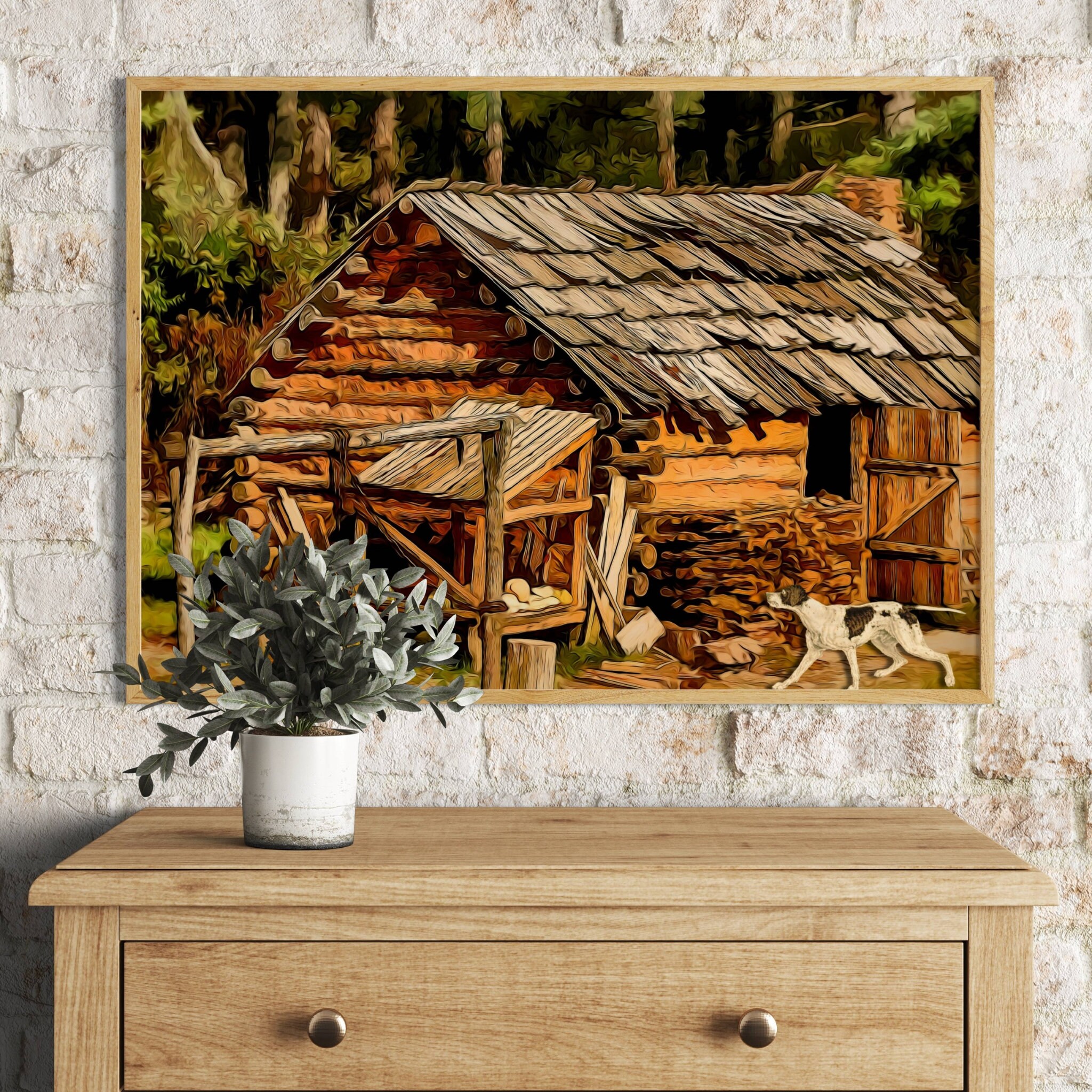 Woodland Shanty Rustic Cabin Printable Wall Art Cabin in the Woods With ...