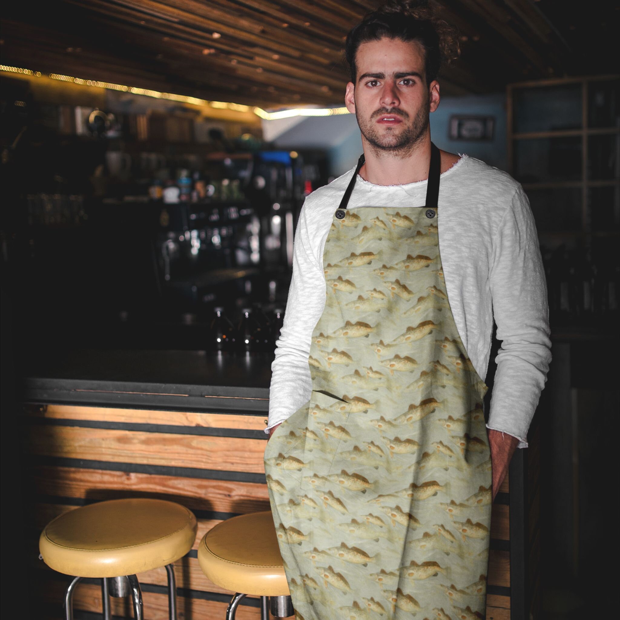 Fintastic Fish Apron, Bass Fishing BBQ Apron Fishing Gift for Dad or ...