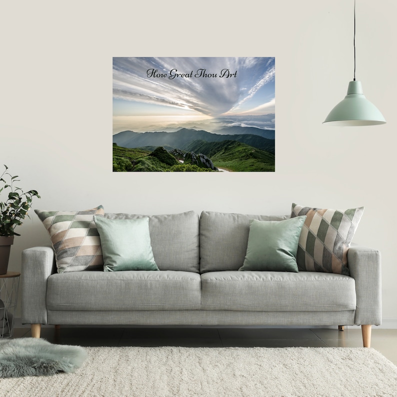 How Great Thou Art Mountain Print, Christian Landscape Art (digital ...