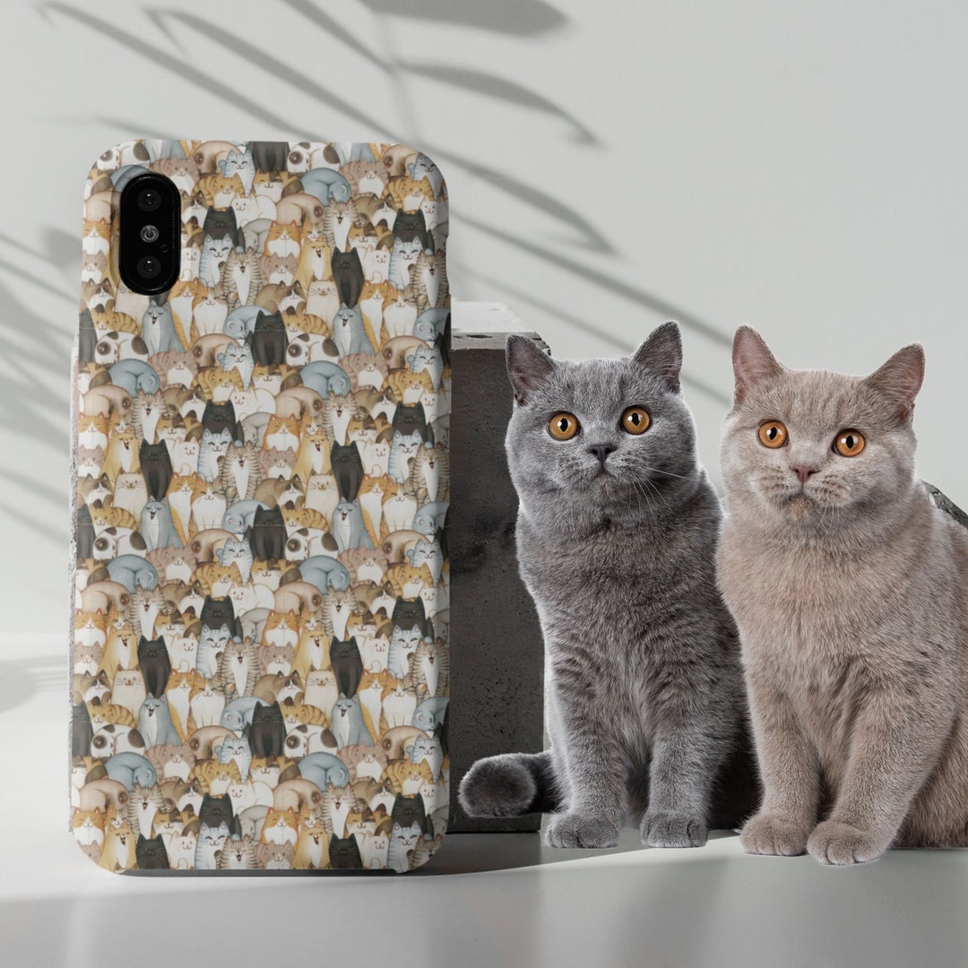 Cats Pattern Tough Phone Case, Cat Lover Gift - Etsy