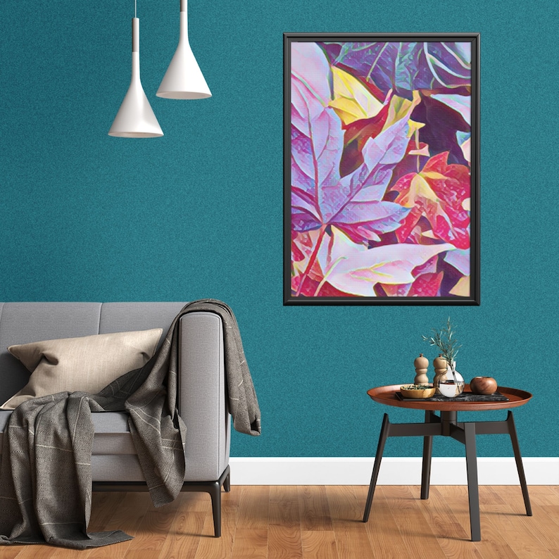 Abstract Leaves Art Print: Modern Botanical Wall Decor (digital ...