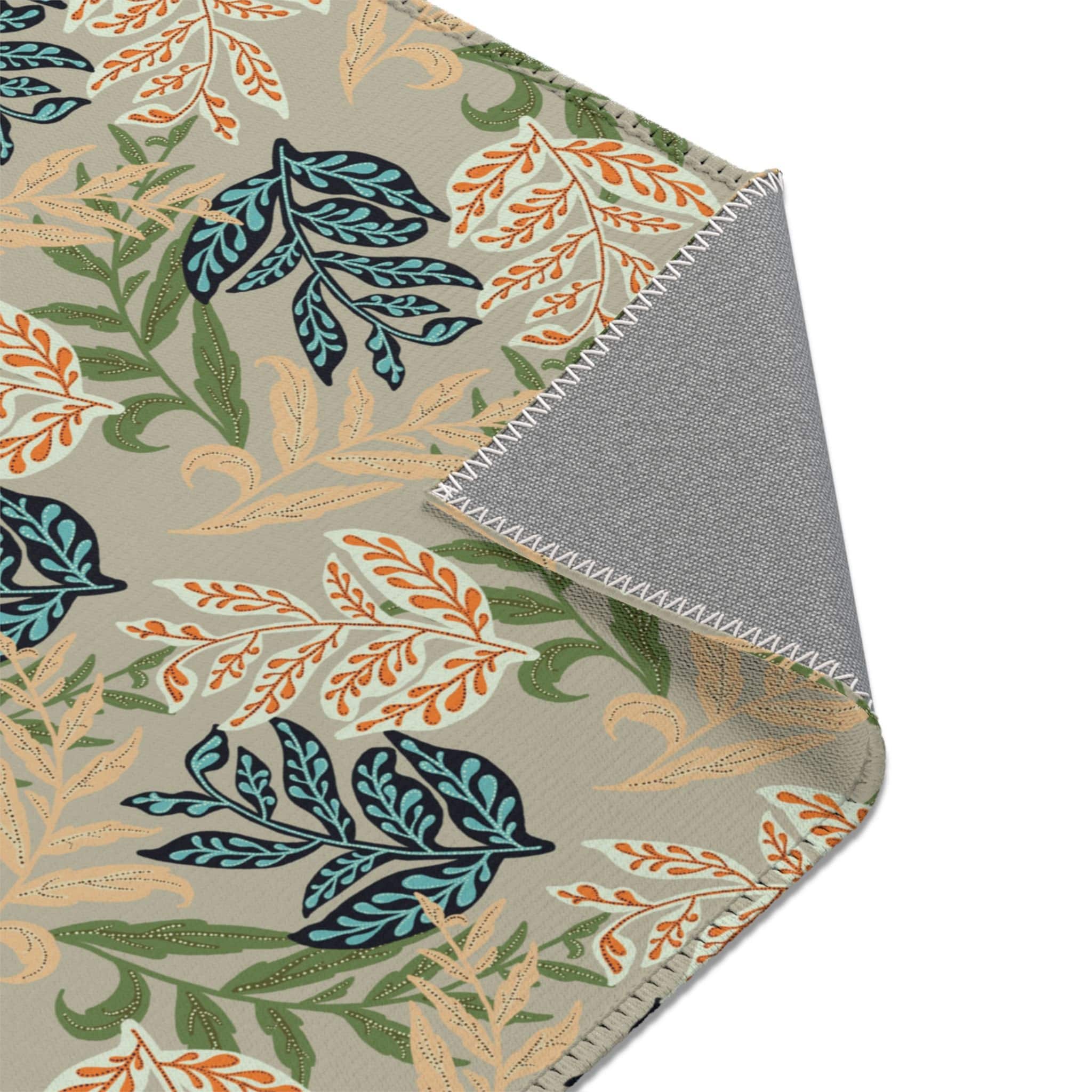 Leafy Relics Area Rug Leaf Design Abstract Modern Area Rug - Etsy