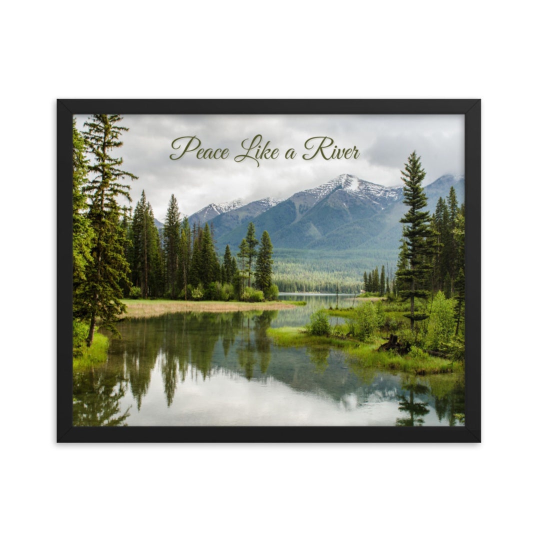 Serenity Scape River, Tranquillity Wall Art, Inspirational Quote, River ...