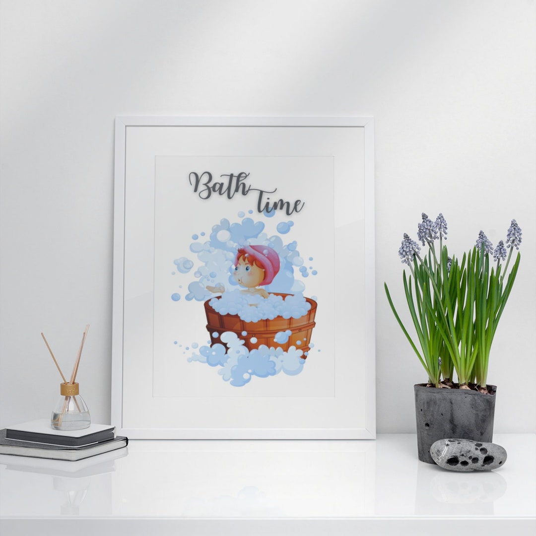 Bath Time Bubbles, Digital Download, Bathroom Wall Art, Bathroom Decor ...