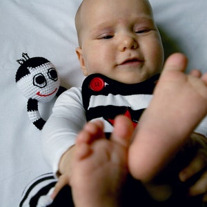 Baby Rattle Smiley Face - Black White Rattling Toy - White/black Baby ...