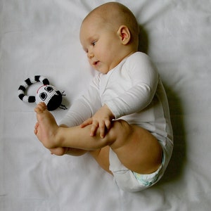 Baby Rattle Smiley Face - Black White Rattling Toy - White/black Baby ...