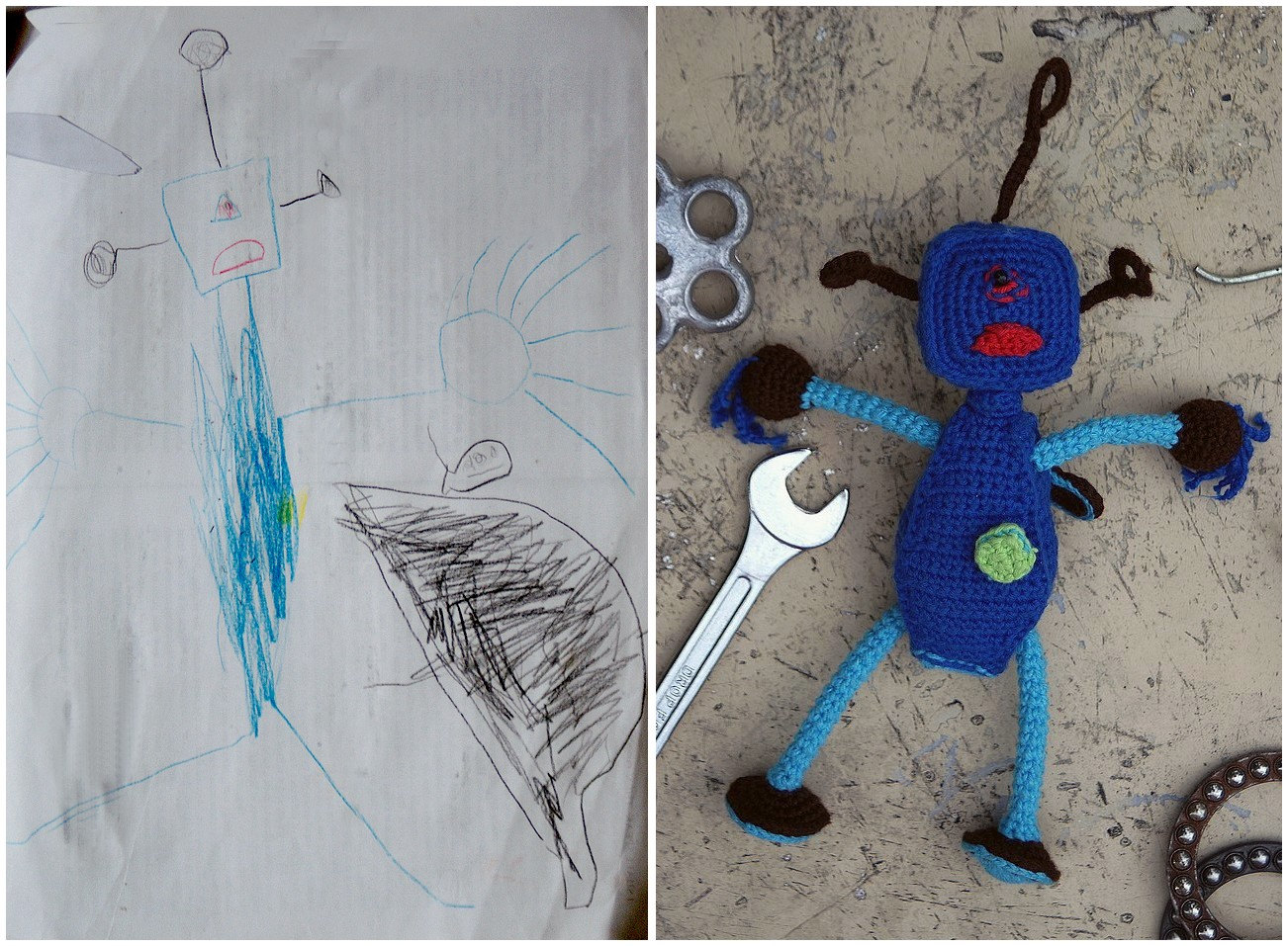 Creative Toy From Your Kids Drawing -custom Your Own Unique Hero -gift ...