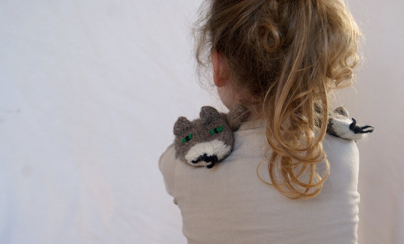 Cat Mittens Natural Wool Beige Mittens for Children Playful Warm ...