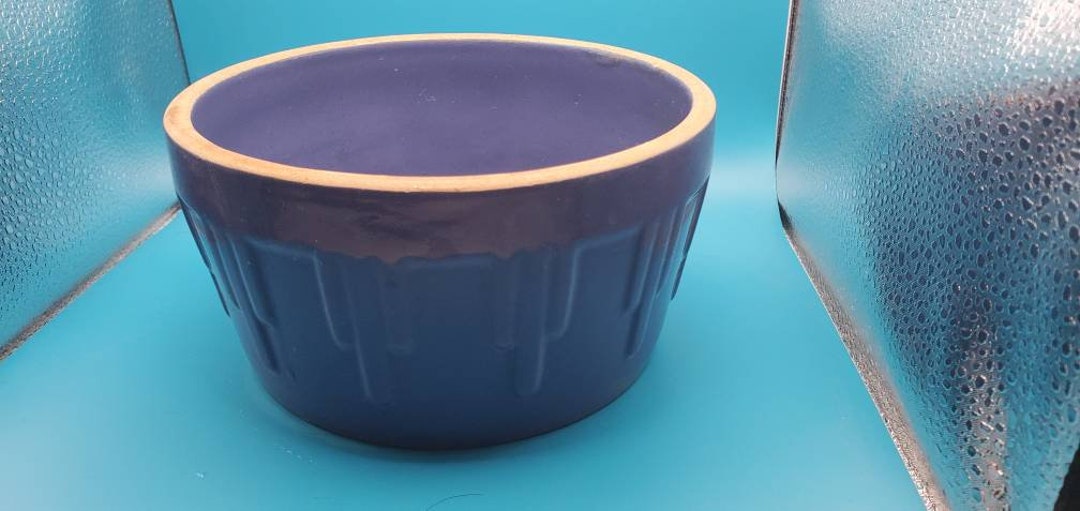 Vintage Illinois Ruckels Blue Pottery Stoneware Mixing Bowl - Etsy