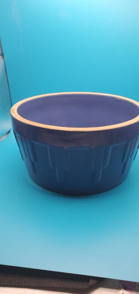 Vintage Illinois Ruckels Blue Pottery Stoneware Mixing Bowl - Etsy