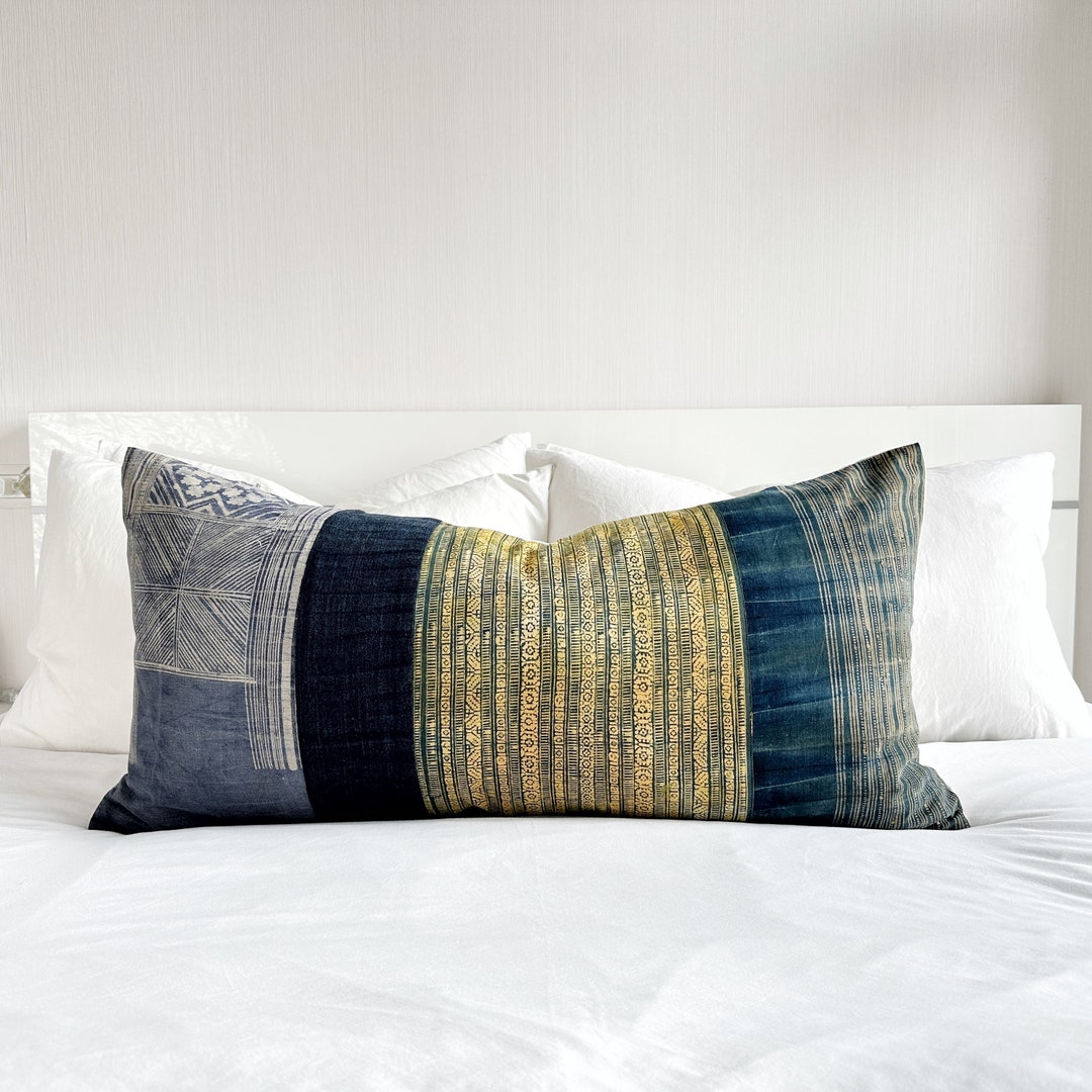 16x32 Inches, Rustic Hand Block Print Hmong Textiles Decorative Throw ...