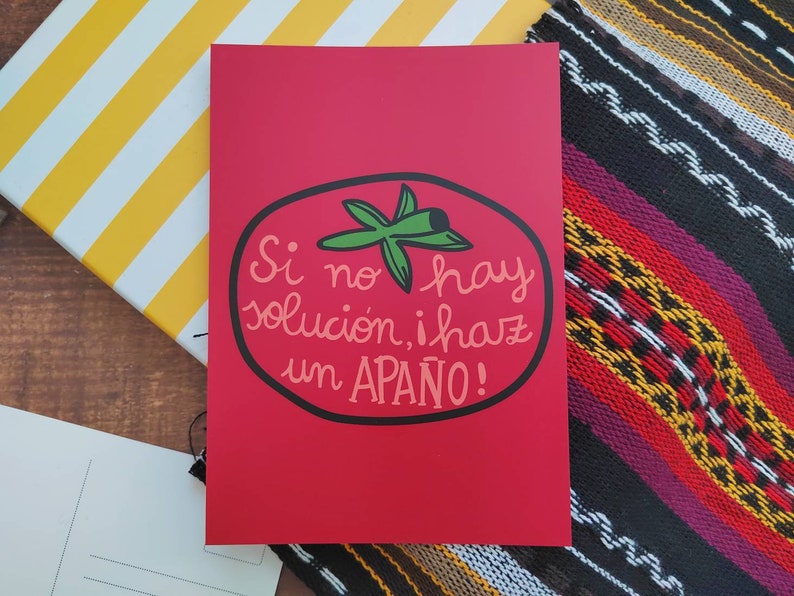 If You Can't Find a Solution... Spanish Quote Postcard. - Etsy UK