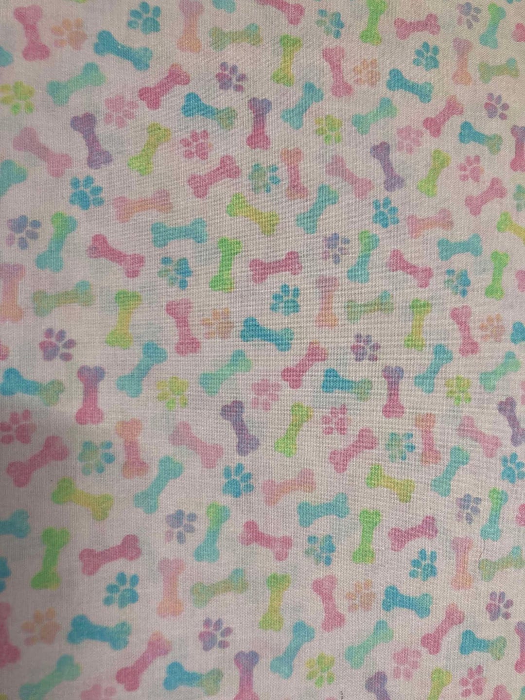 Pastel Bones & Paws on White Easter Fabric Sold by the Yard - Etsy
