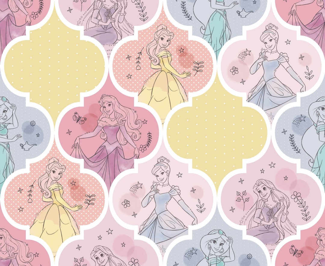 Disney Pretty Princess Patch 100% Cotton Fabric by Springs Creative ...