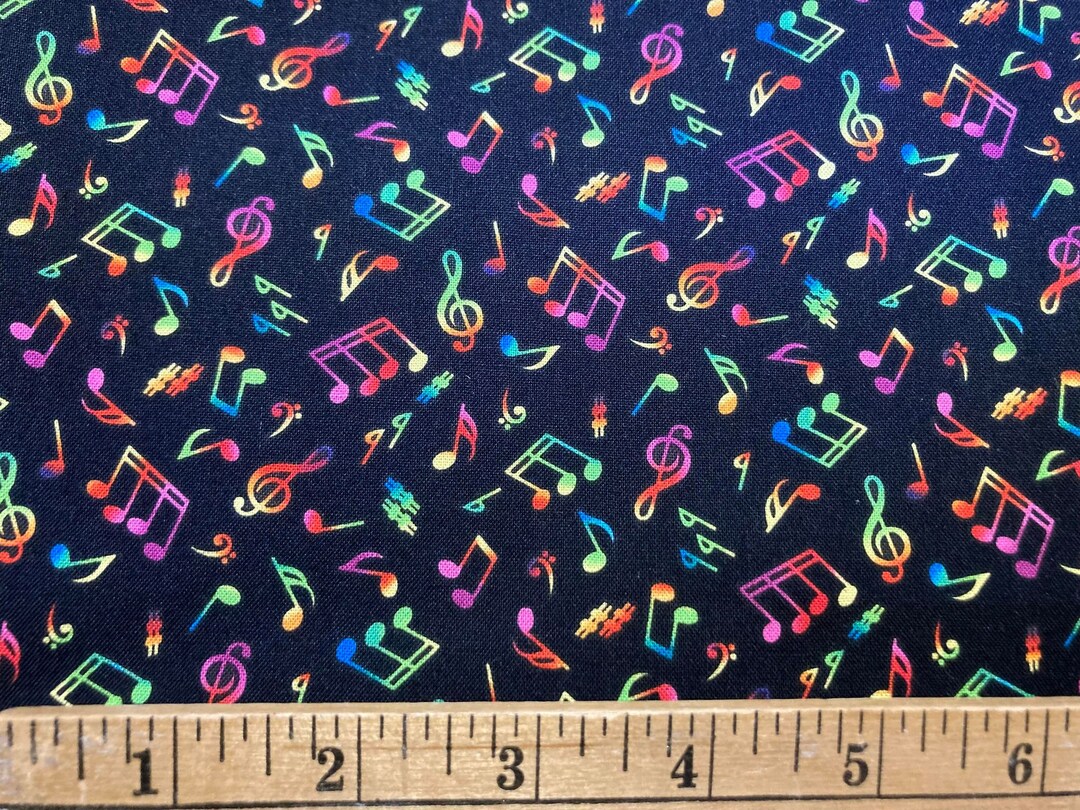 Multi Jazz Musical Notes on Black by Elizabeth's Studio Sold by the ...