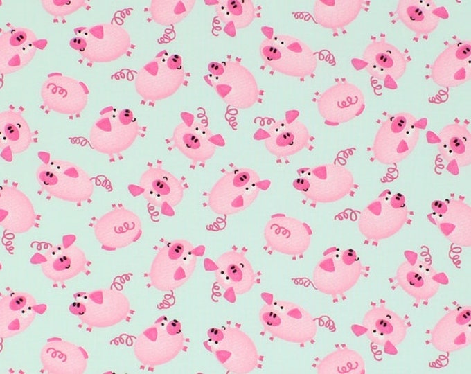 Pink Pig Faces Fabric by the Yard Pig Fabric Made to Order Fabric by ...