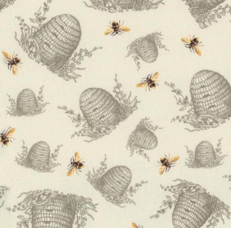 Honey Bee Farm Tossed Bee Hives 100% Cotton Fabric From Timeless ...