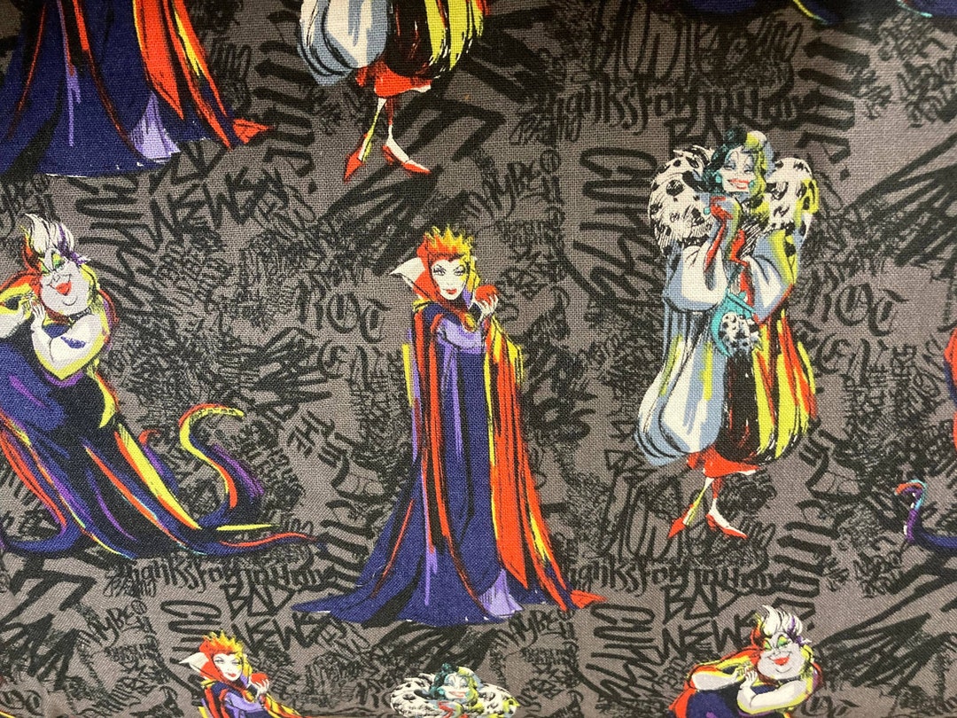 Disney Villains Sketched 100% Cotton Fabric From Springs Creative Sold ...
