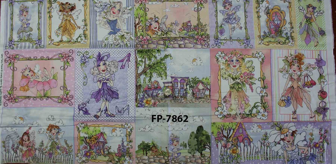 Very Fairy Fabric Panel by Loralie Designs 100% Cotton Quilt, Craft or ...
