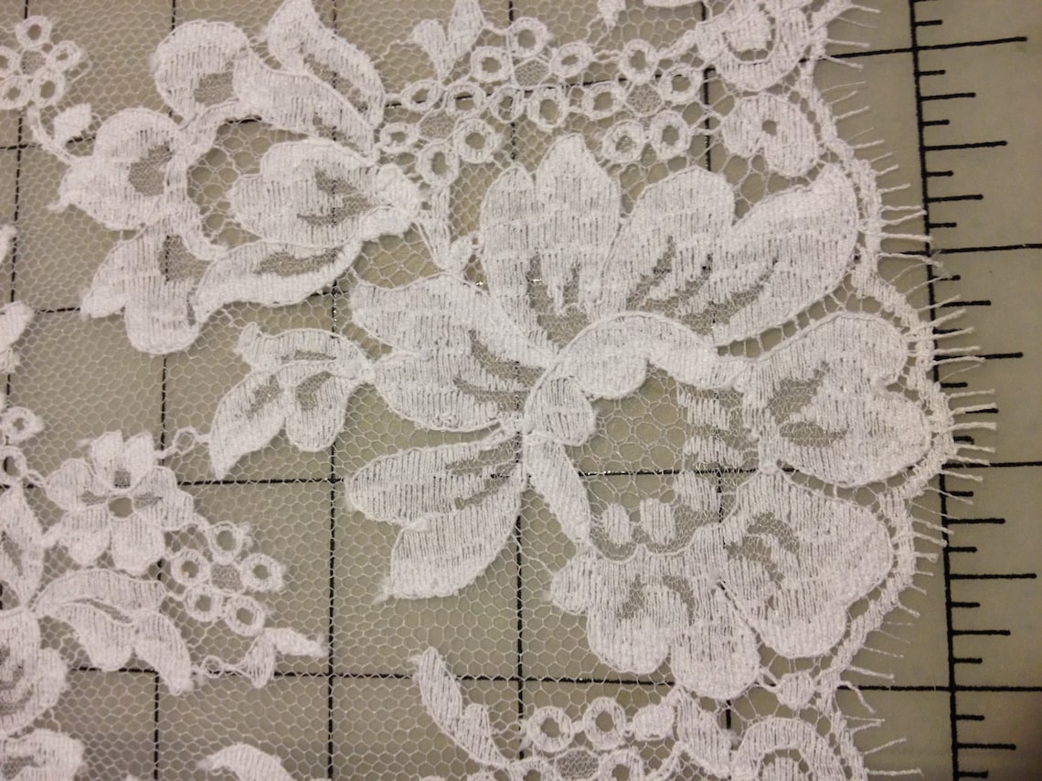 White Alencon Lace 11.5 Wide | Etsy