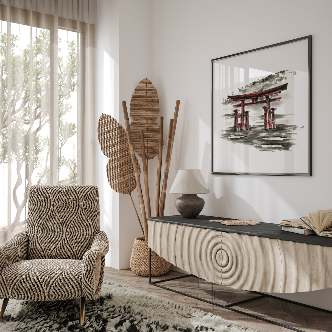 Torii Gate Torii Japanese Home Decor Torii Gate Painting - Etsy