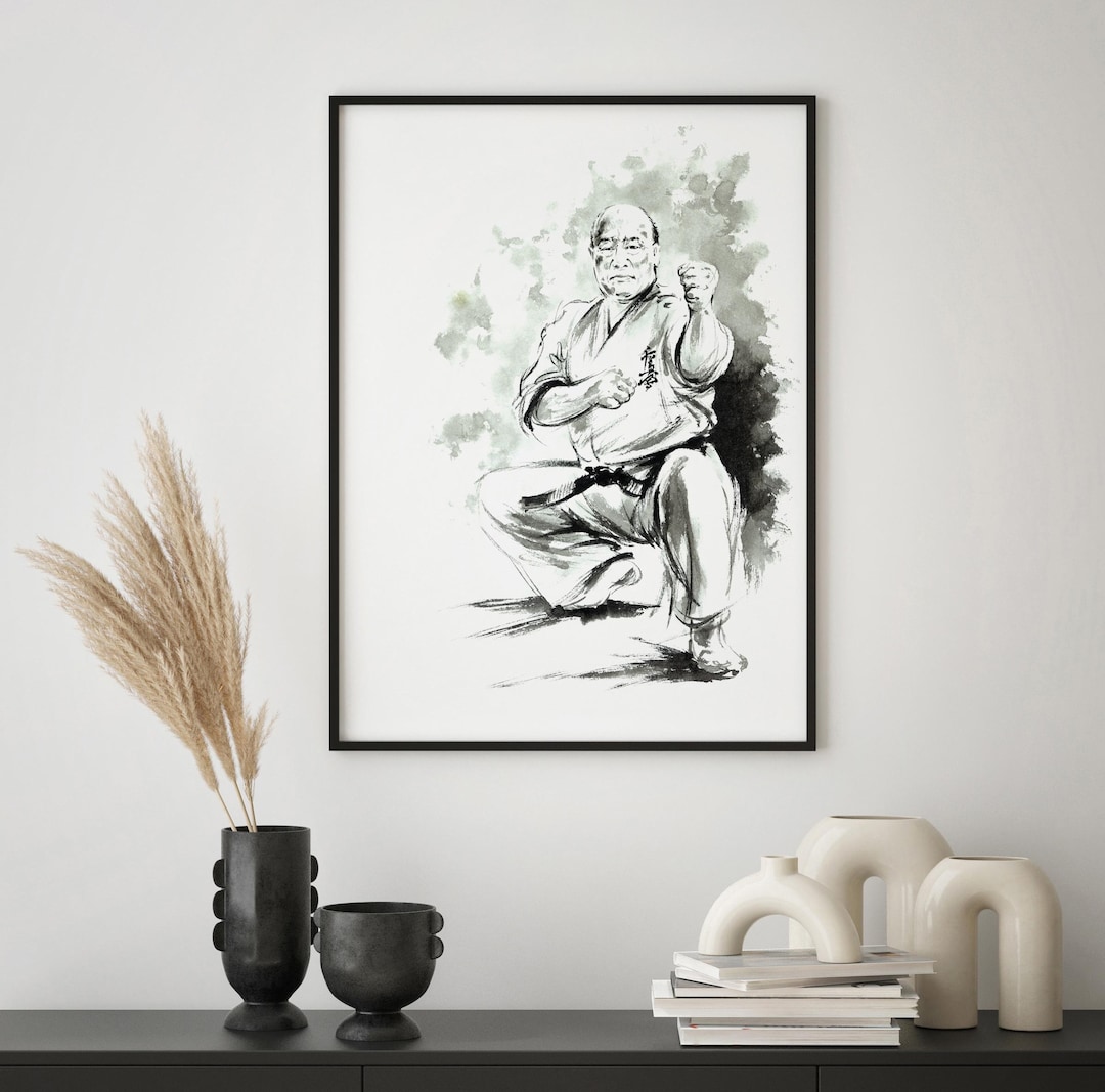 Mas Oyama Karate Ink Painting: Kyokushin Dojo Wall Art - Etsy