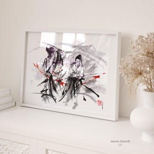 Samurai Duel Poster, Two Warriors With Swords, Warrior Motivational ...
