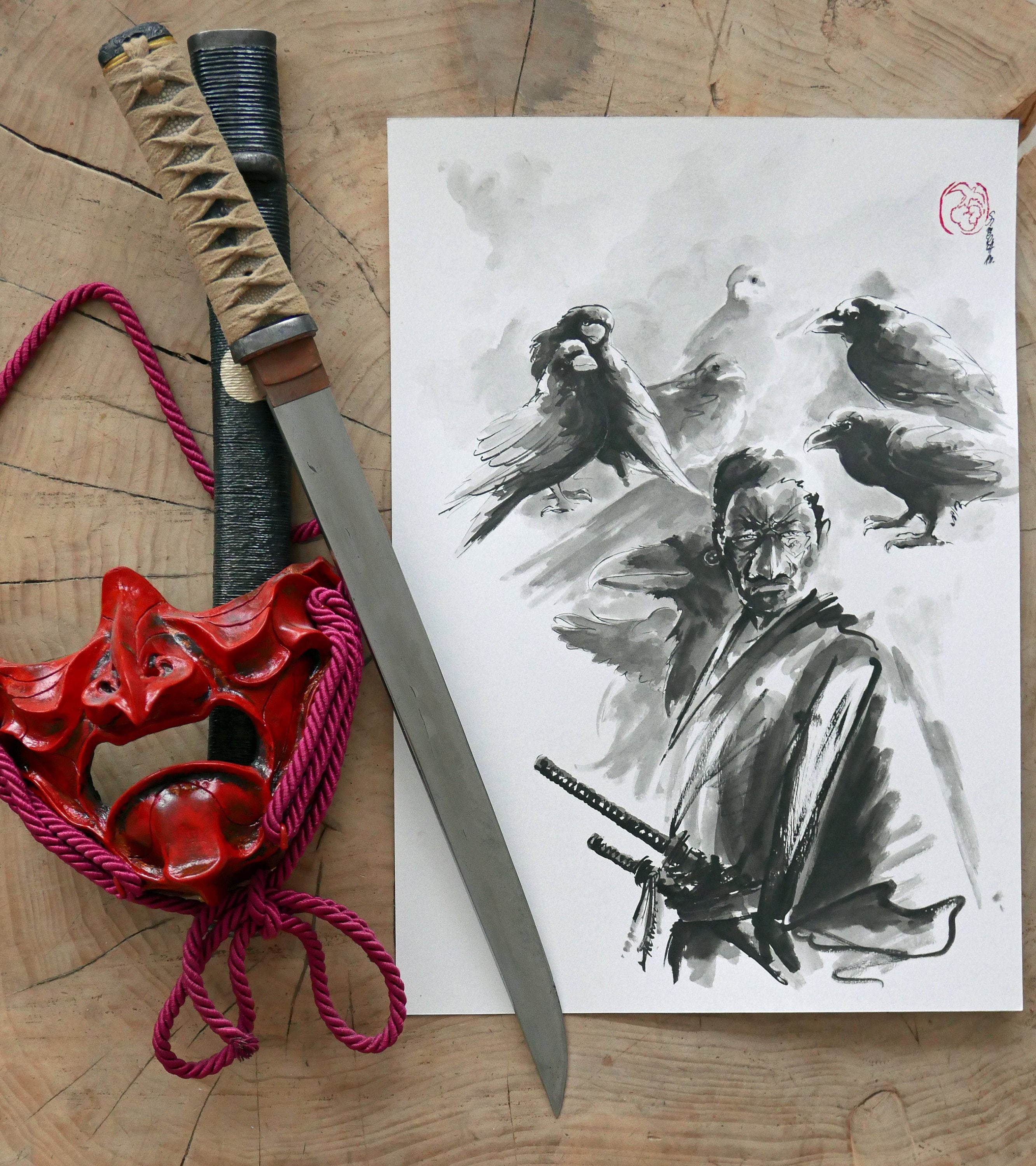 Karasu Tengu Drawing