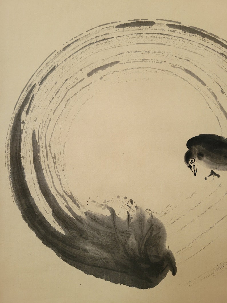 Enso Circle Sumi-e Painting: Japanese Zen Art Scroll - Etsy