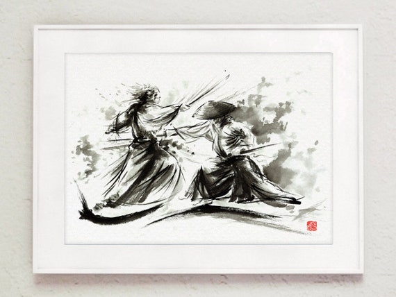Traditional Japanese Fighting Samurai Art